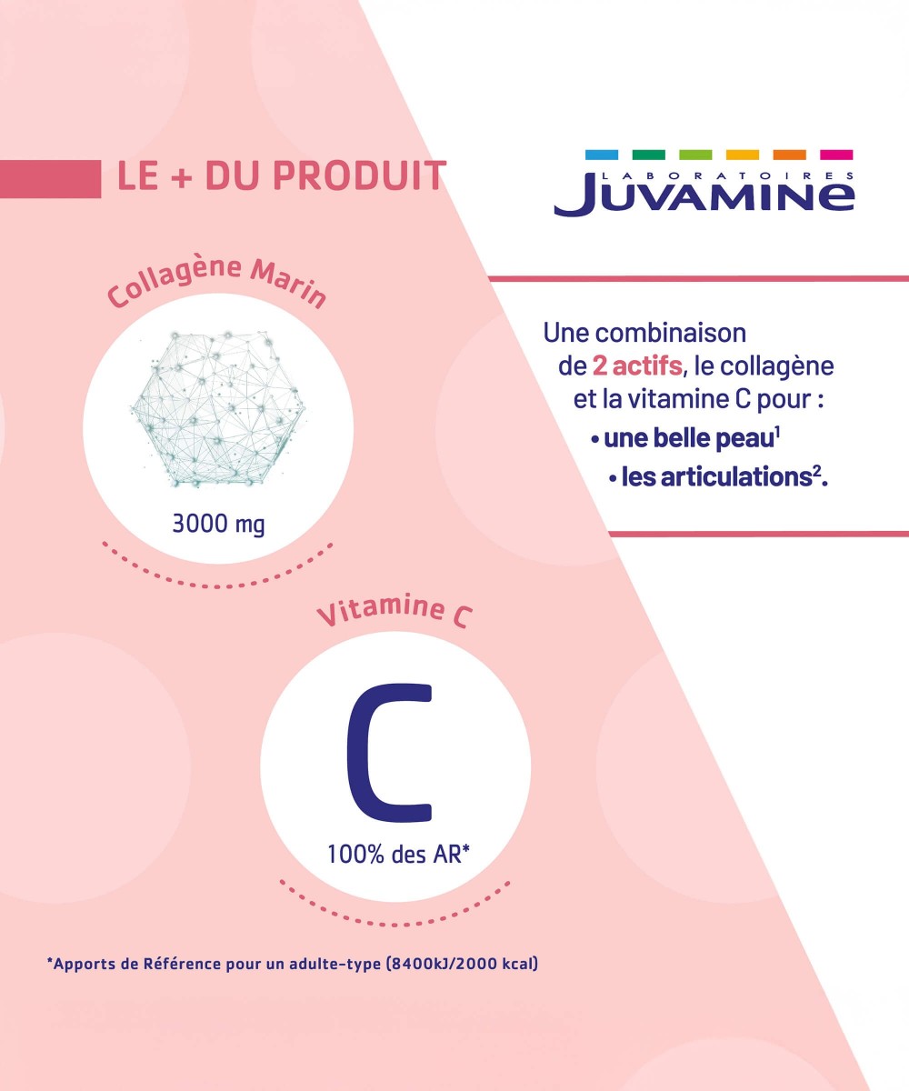 Collagène Marin 3000 mg - Beauté 20 sticks à diluer | Juvamine