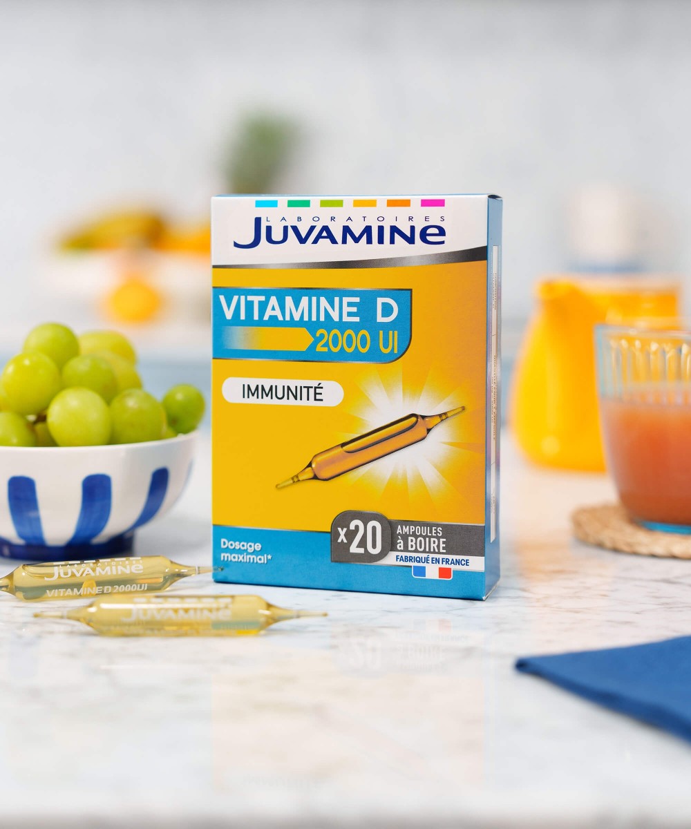Vitamine D 2000 UI - Immunité 20 ampoules x 5 mL | Juvamine